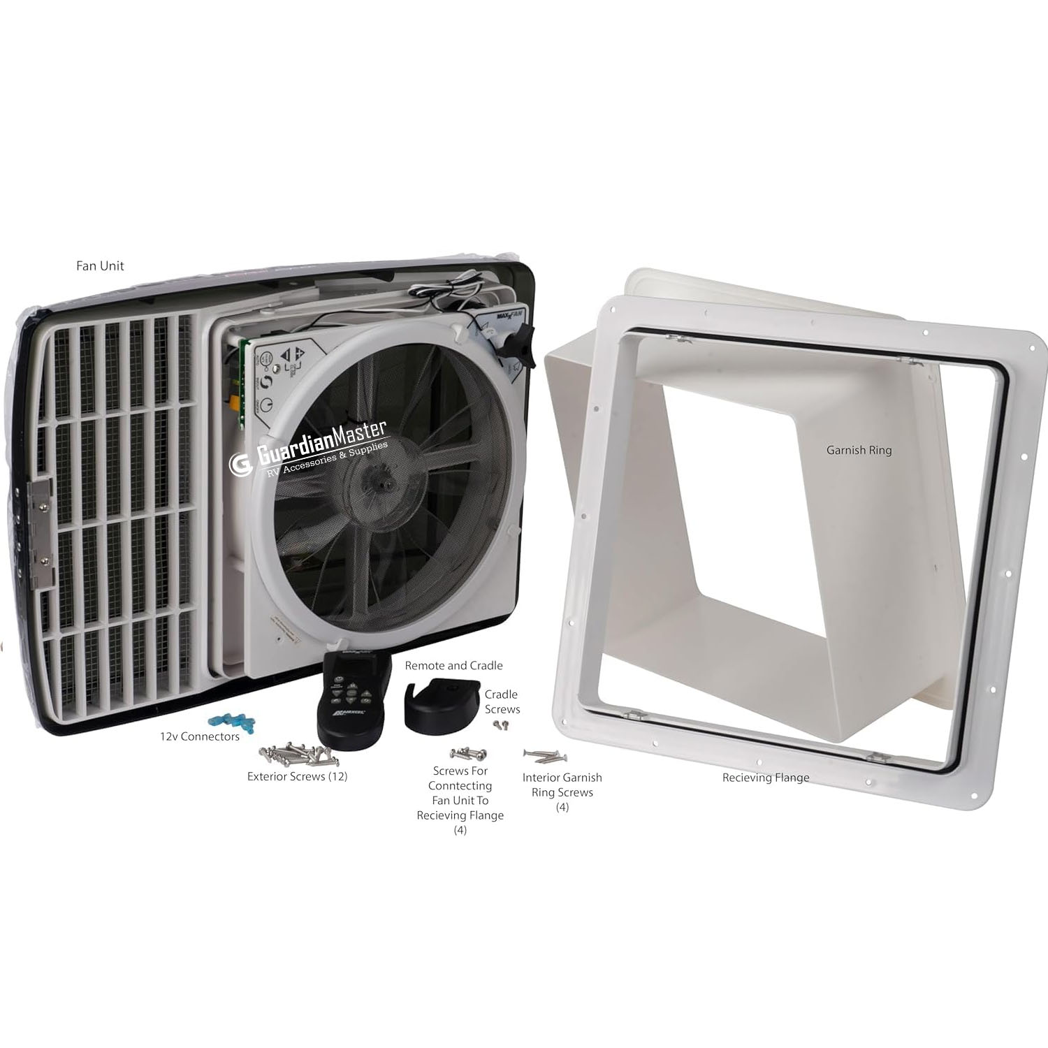 GuardianMaster Deluxe Ventilating Exhaust Fan System with Built-In Rain ...