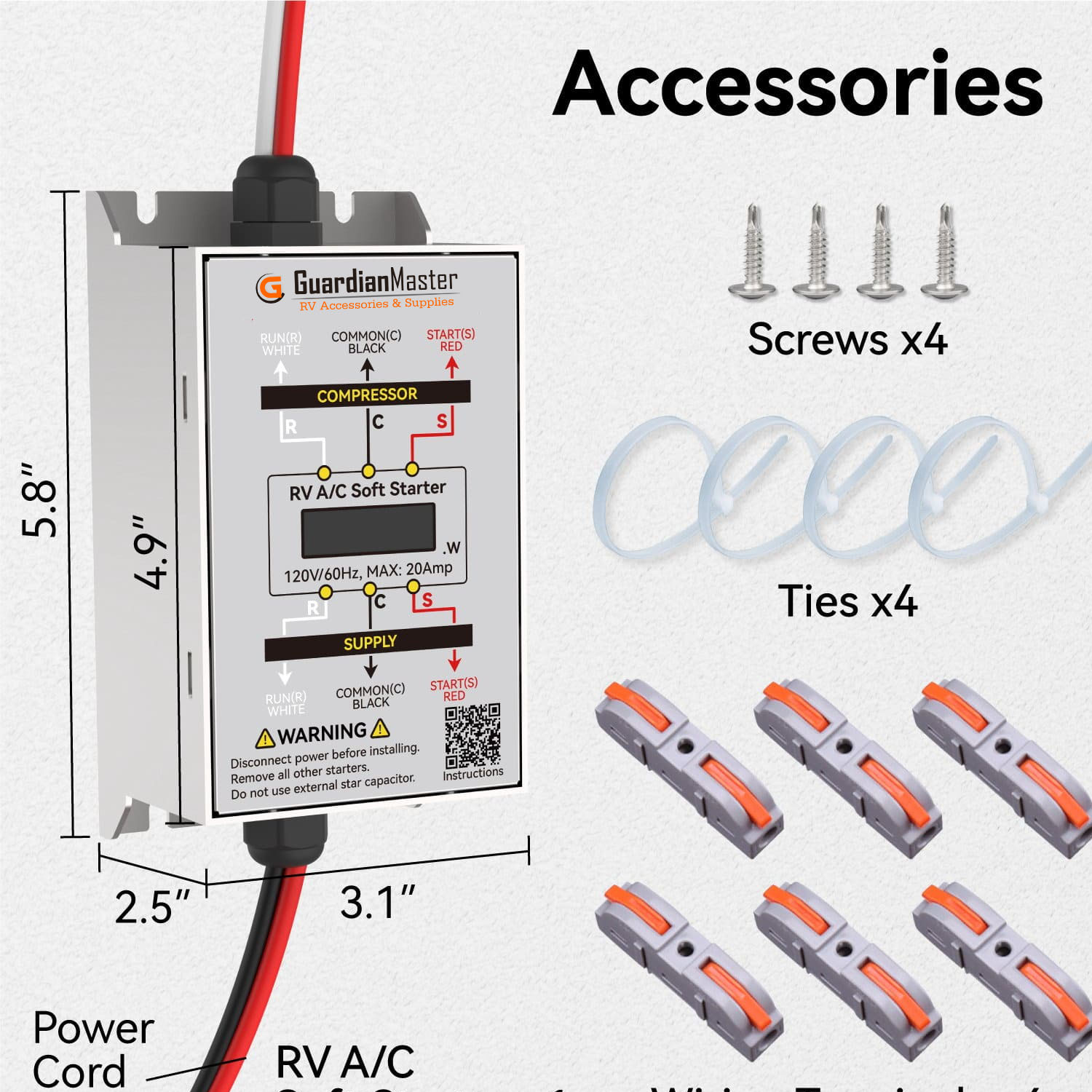 Electric Current Control Devices for RV Air Conditioner, RV A/C Starter ...