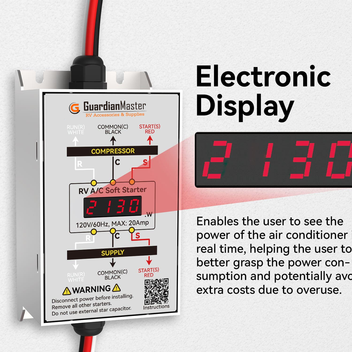 Electric Current Control Devices for RV Air Conditioner, RV A/C Starter ...